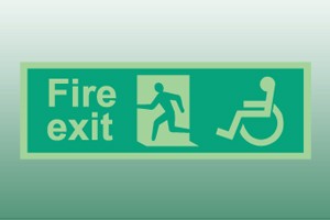 Photoluminescent Disabled Exit Sign [FE011] : , Health and Safety Signs ...